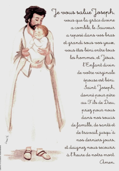 Carte prière du Je vous salue Joseph par laure Th Chanal